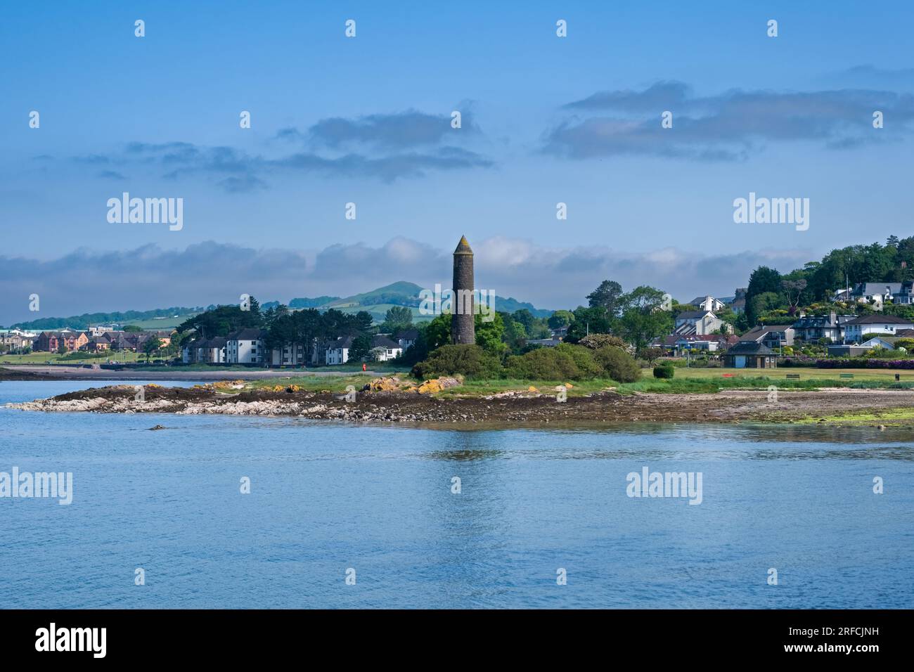 The town of Largs set on the Firth of Clyde on the West Coast of ...