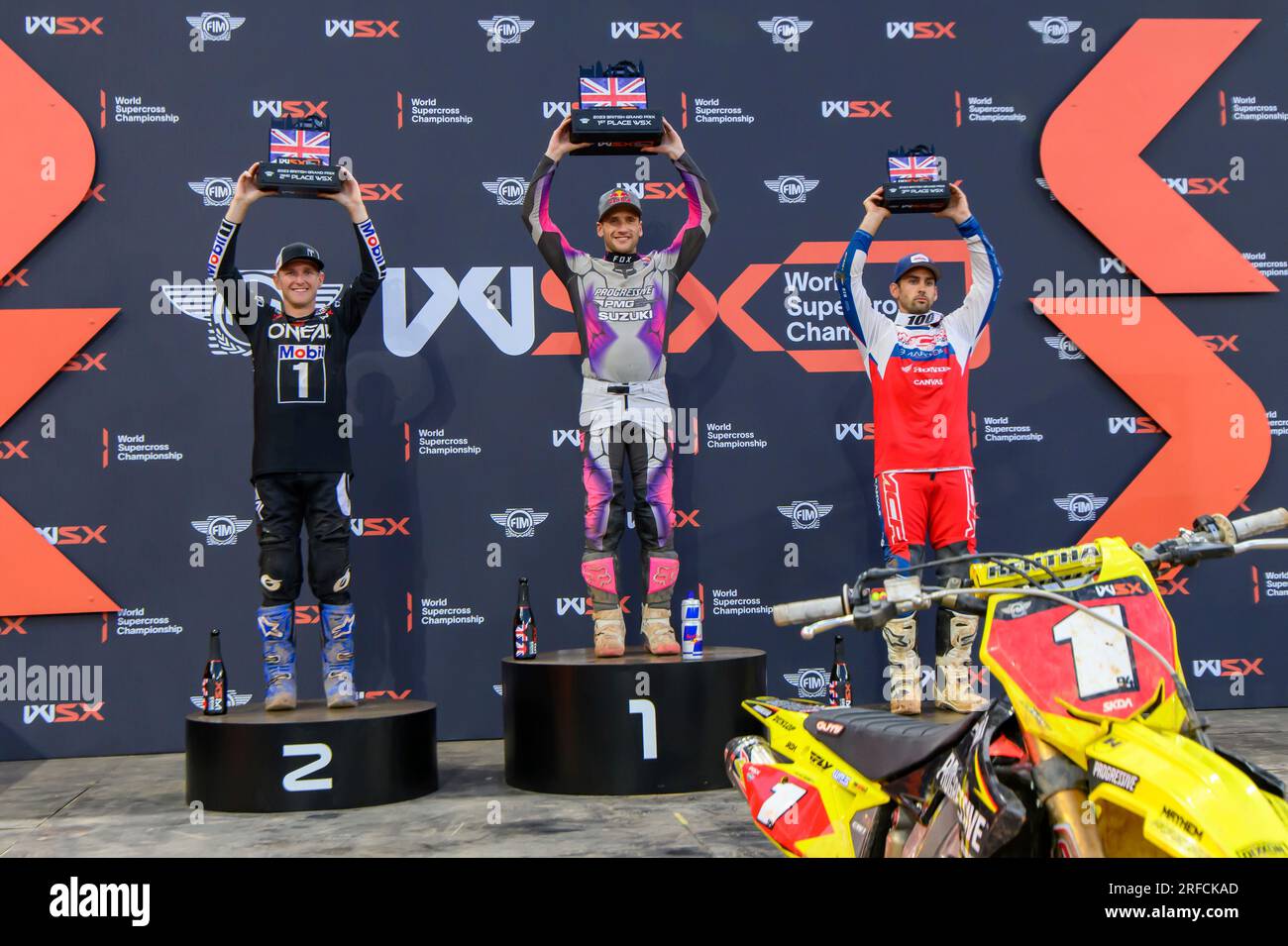 WSX Class Podium from left to right, Joey Savatgy (USA), Ken Roczen ...