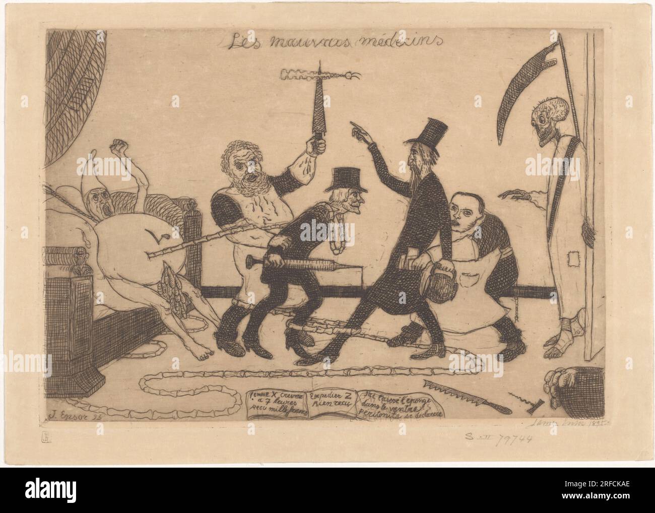 The Bad Doctors graphic 1895 by James Ensor Stock Photo - Alamy