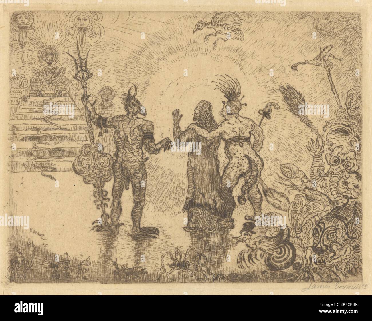 The Devils Dzitts and Hihanox Leading Christ into Hell 1895 by James ...