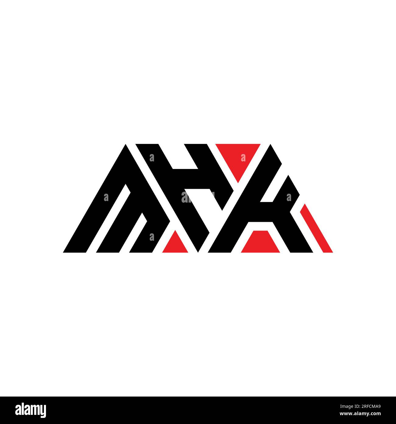 MHK triangle letter logo design with triangle shape. MHK triangle logo ...