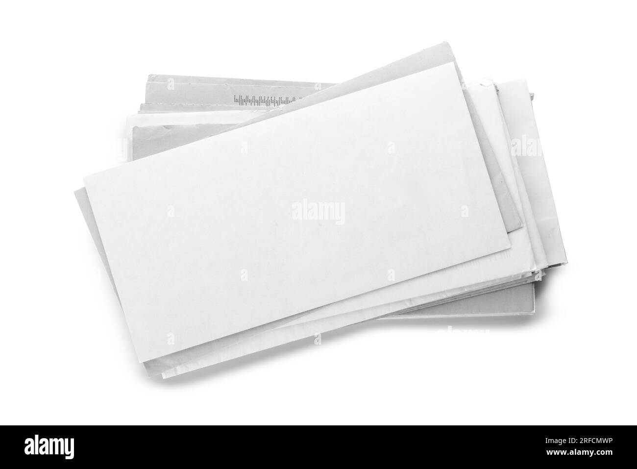 Stack of letters on white background Stock Photo - Alamy