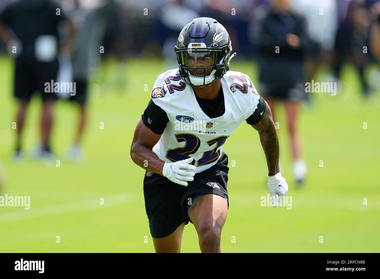 Baltimore Ravens cornerback Damarion Williams works out during his team ...