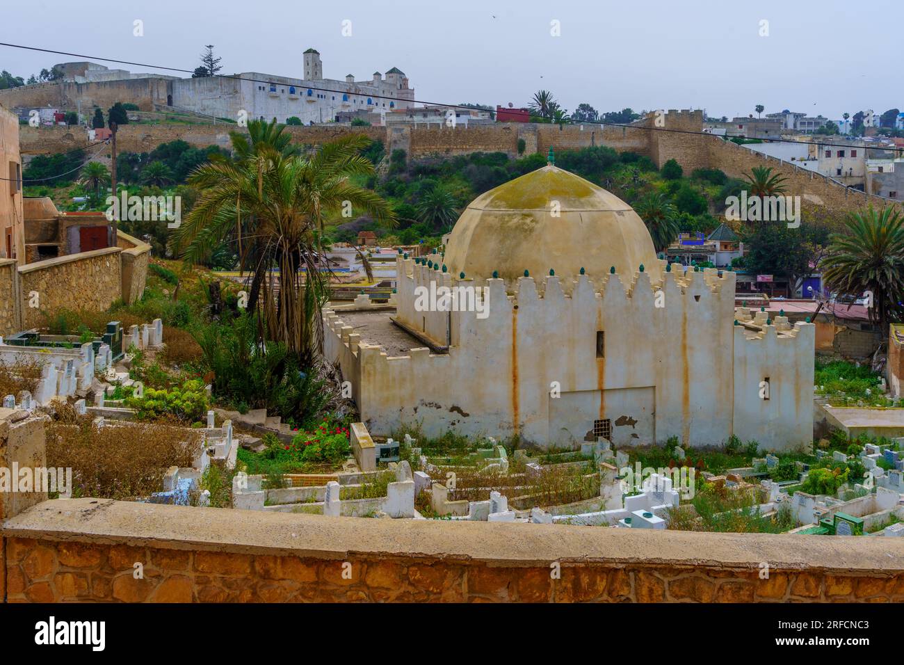 Safi, Morocco - April 08, 2023: View of a cemetery, and the fortress ...
