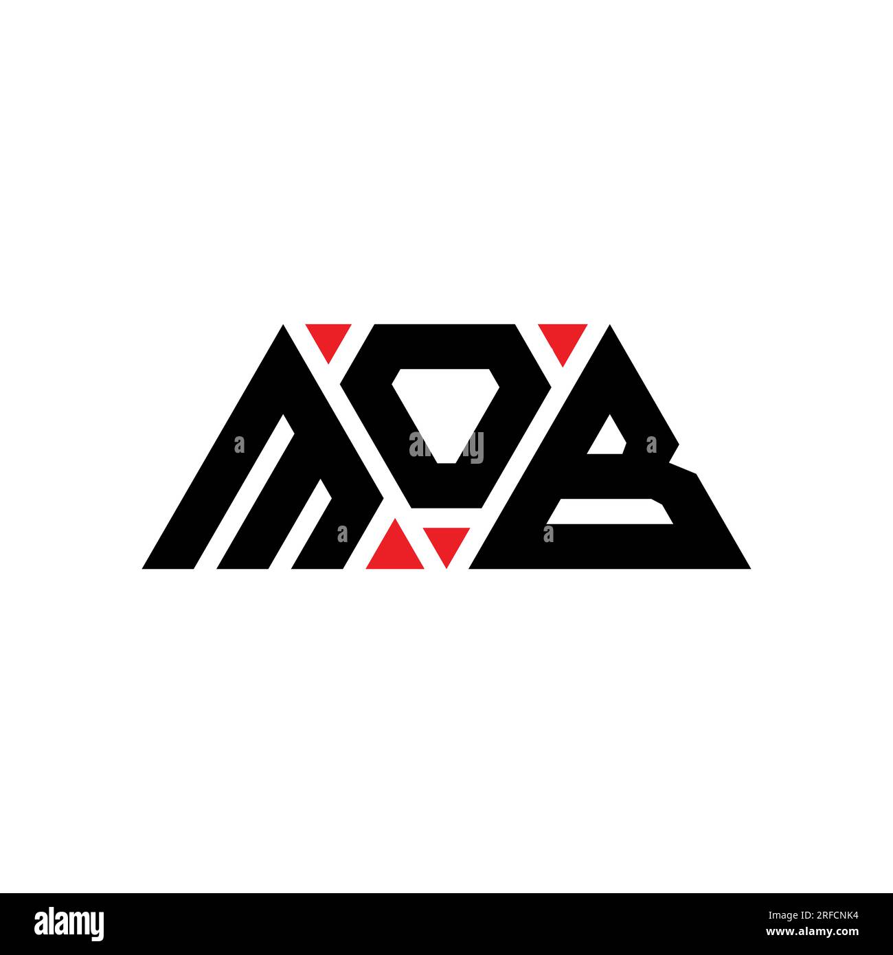 MOB triangle letter logo design with triangle shape. MOB triangle logo ...