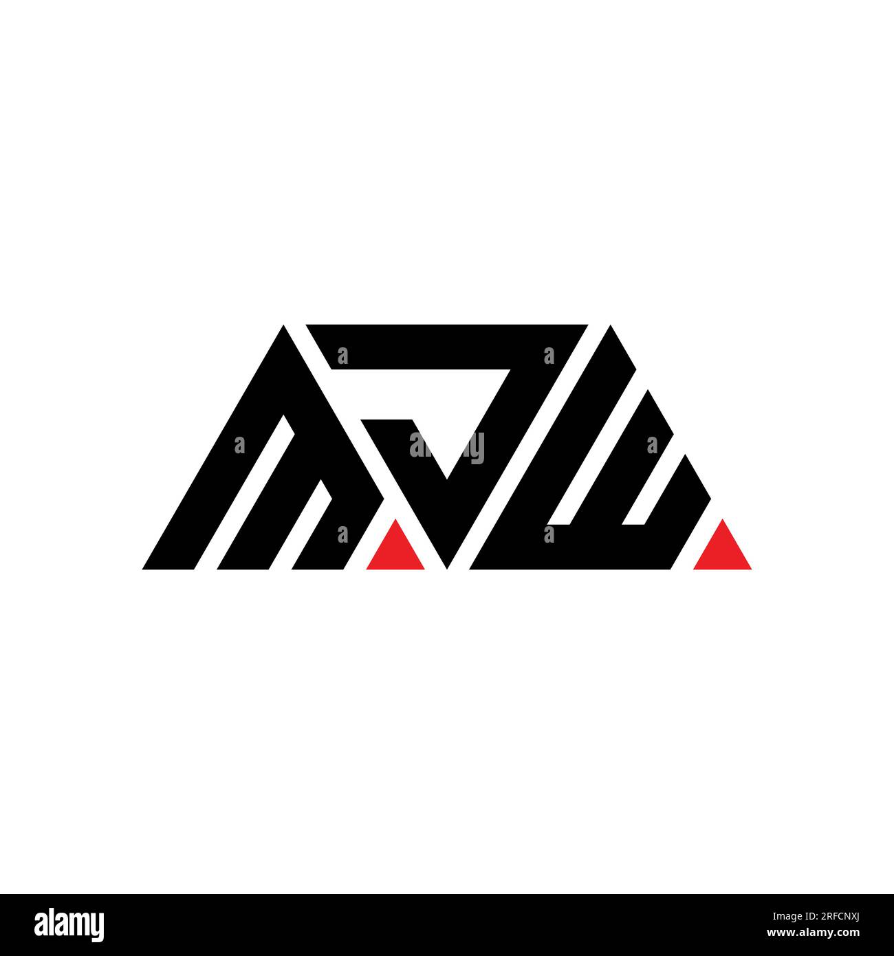 MJW triangle letter logo design with triangle shape. MJW triangle logo ...