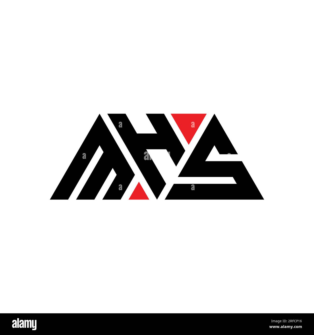 MHS triangle letter logo design with triangle shape. MHS triangle logo ...