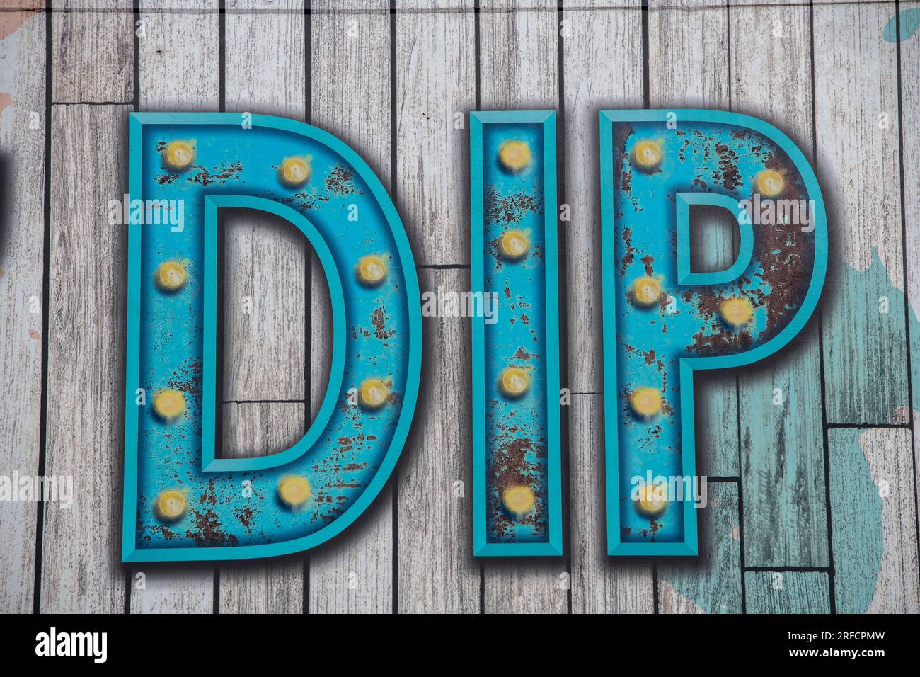 he word chip written in raised and illuminated letters against a plain ...