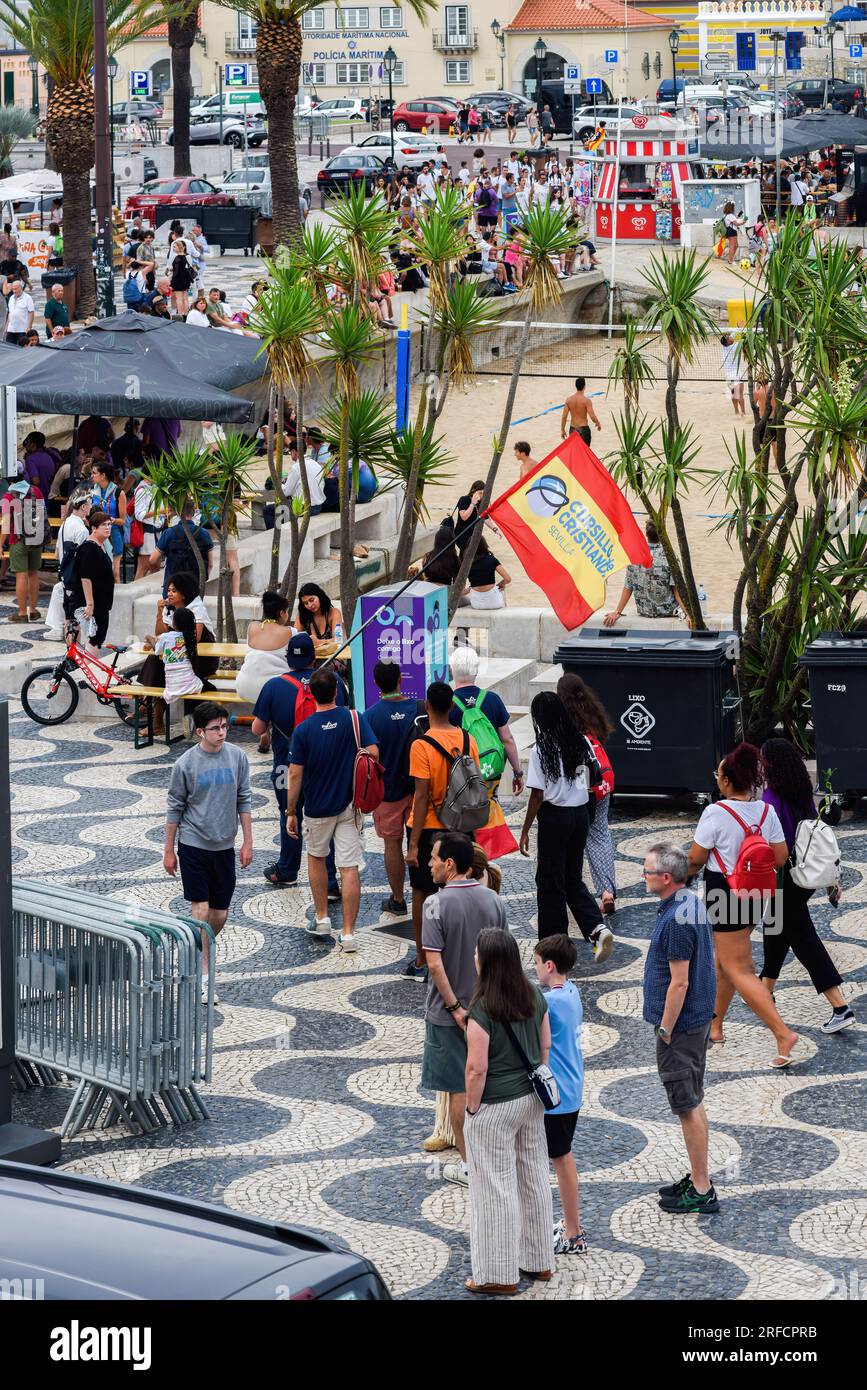 Cascais, Portugal - August 2, 2023: Catholic youngsters from multiple ...