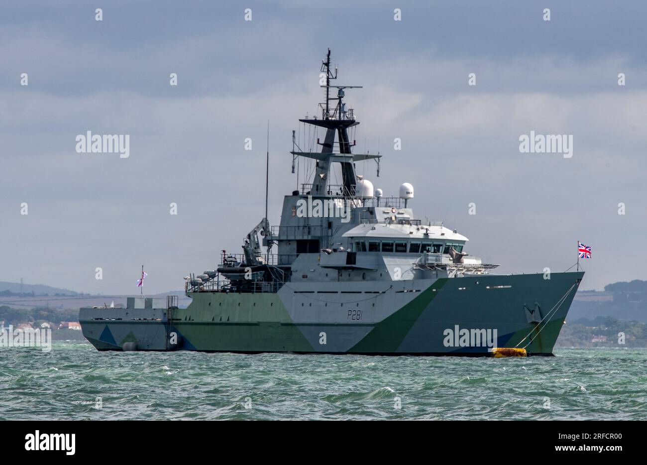 hms tyne royal navy patrol ship acting as guard ship in the solent at ...