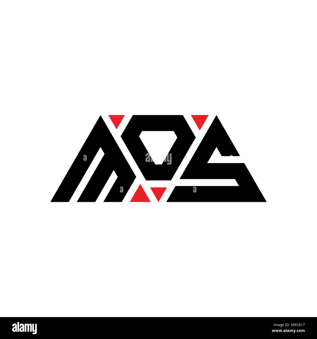 MOS triangle letter logo design with triangle shape. MOS triangle logo ...