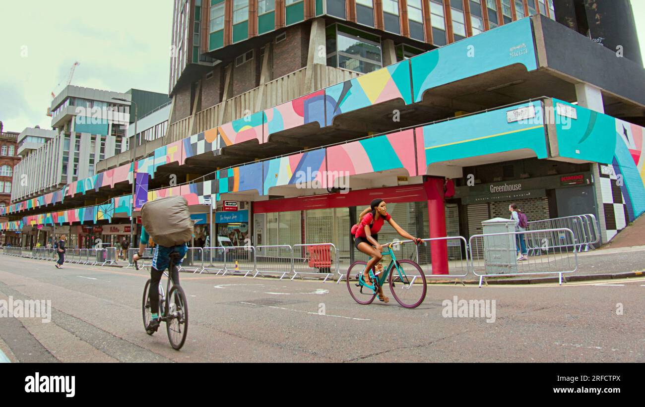 Glasgow, Scotland, UK 31st July, 2023. UCI brutalist car park street ...