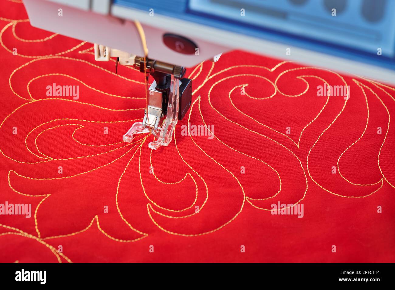 Process quilting with an electric sewing machine by using a free-motion ...