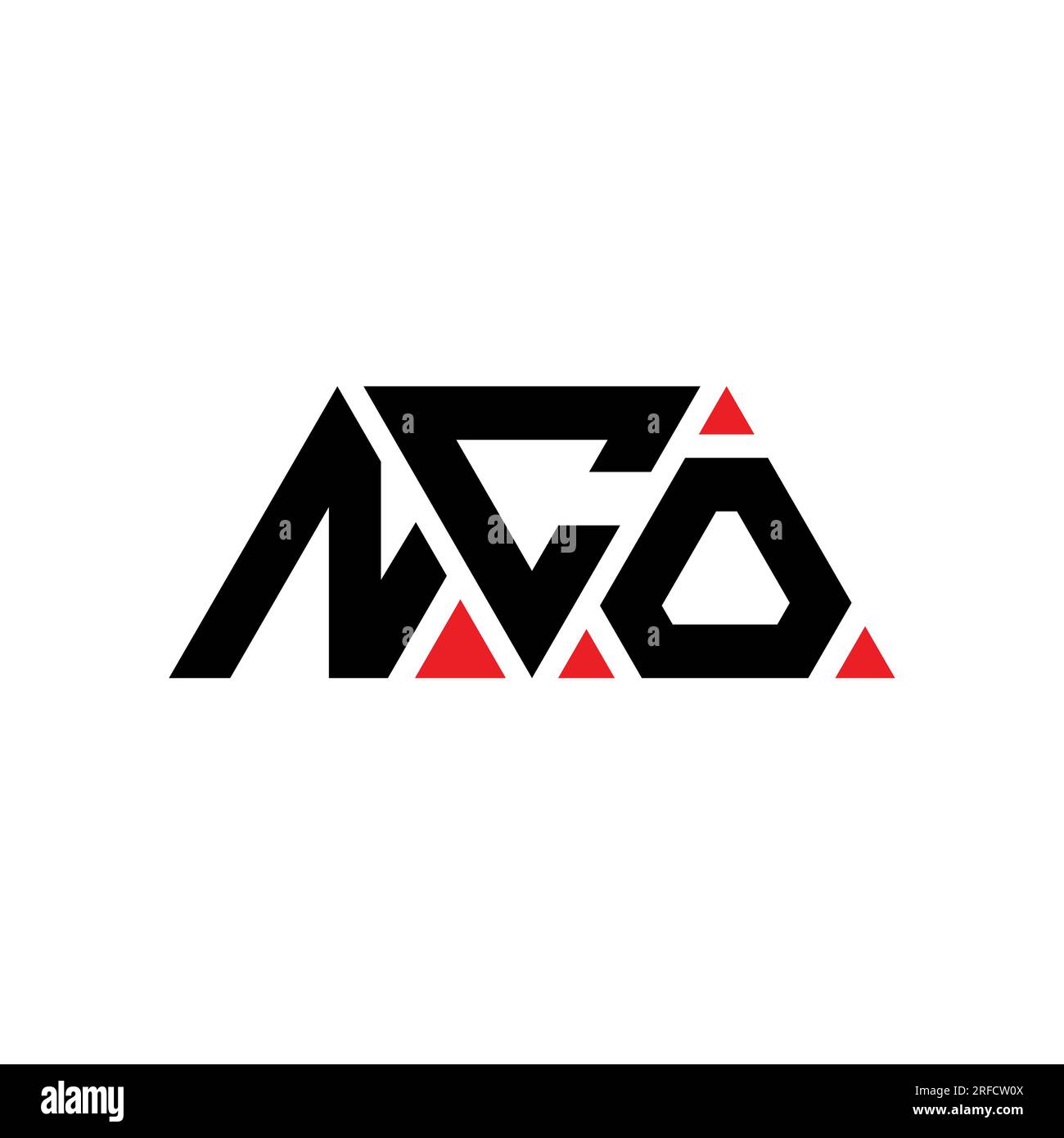 NCO triangle letter logo design with triangle shape. NCO triangle logo ...