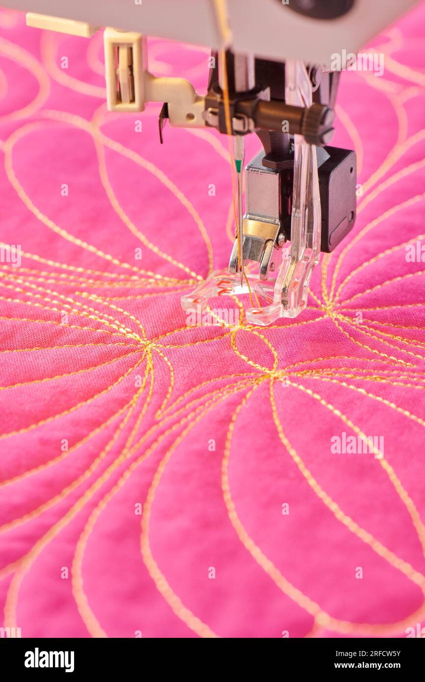 Process quilting with an electric sewing machine by using a free-motion ...