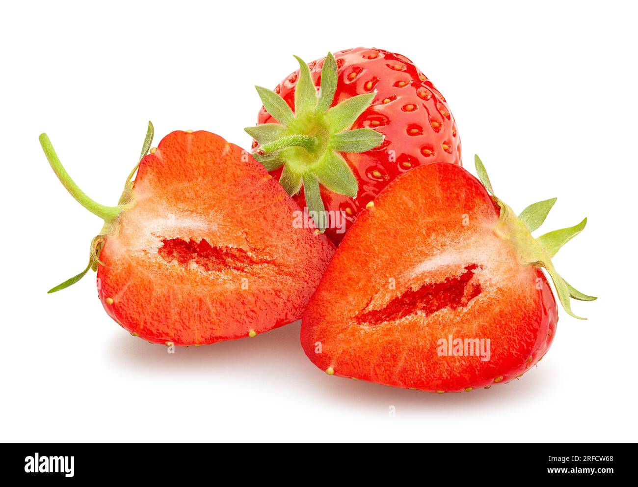 sliced strawberry path isolated on white Stock Photo - Alamy