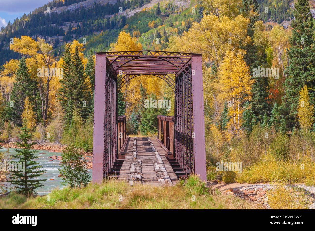 Abandoned railroad bridge on the Durango and Silverton Narrow Gauge ...