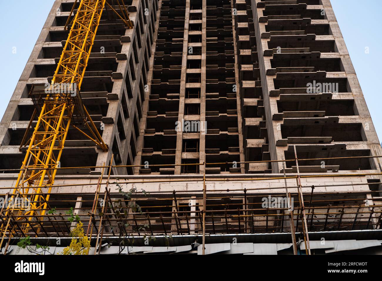 Construction of monolithic building for residential house, office or ...