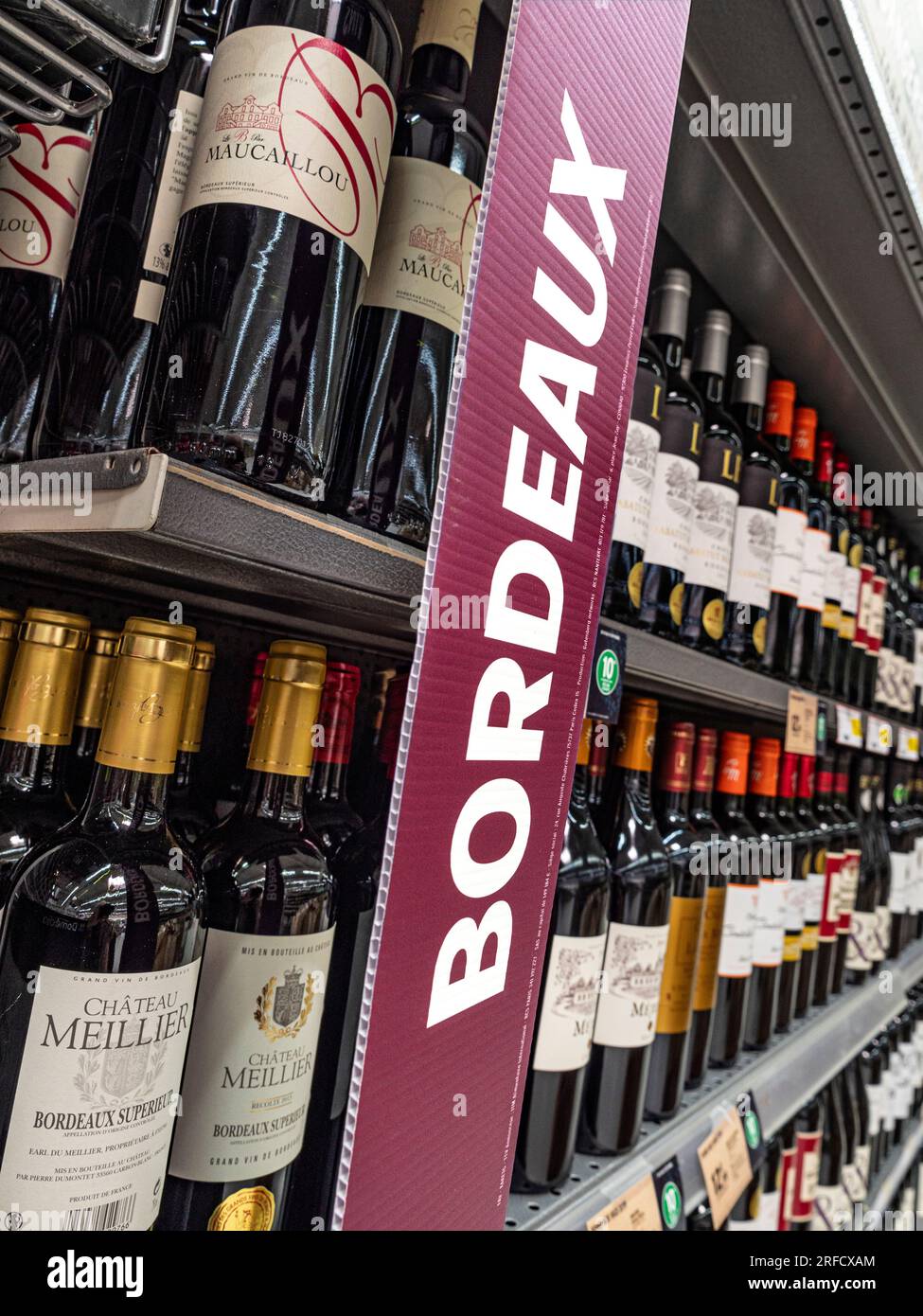 BORDEAUX Banner Bottles Shop Display Board sign French wine supermarket ...