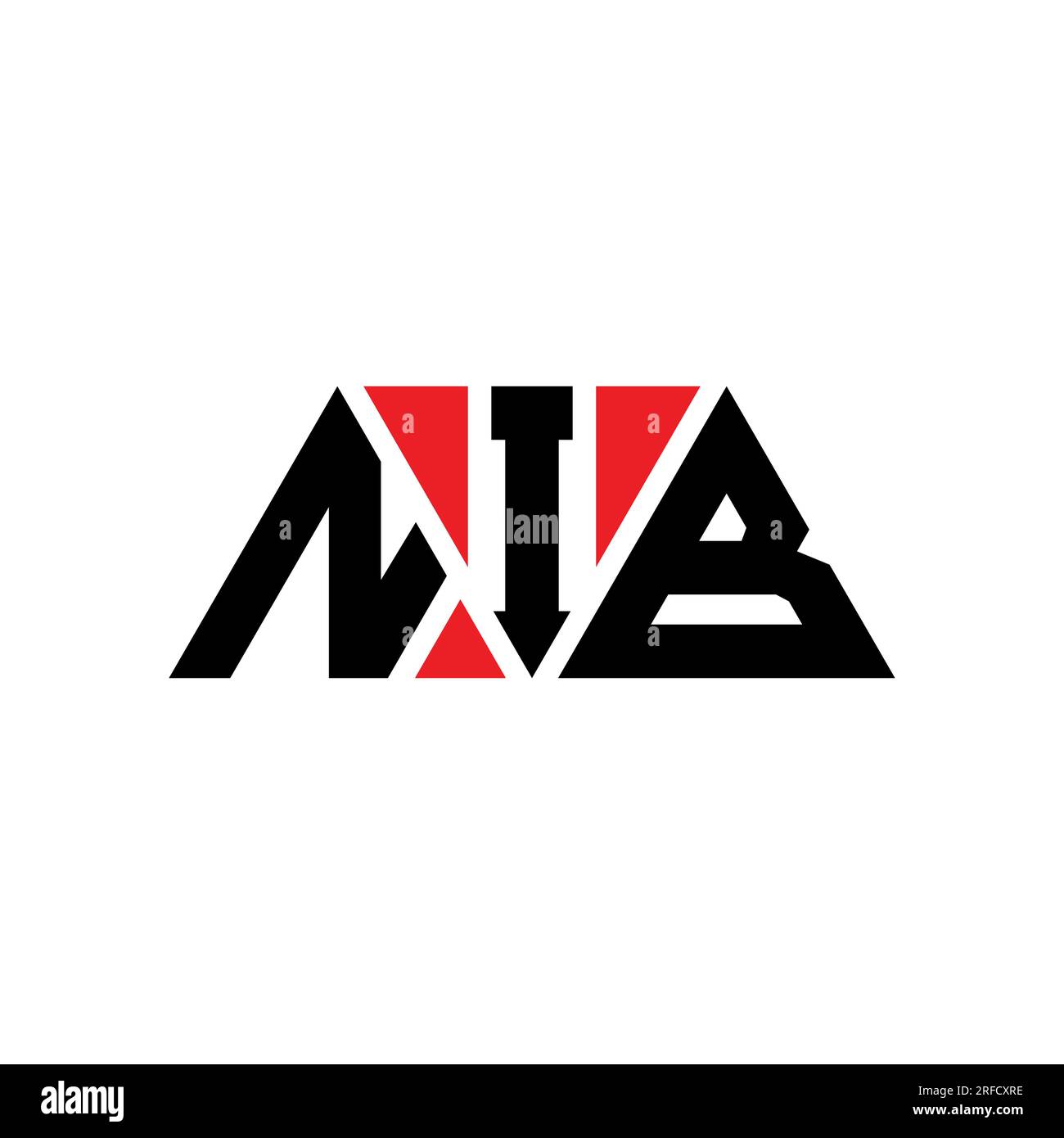 NIB triangle letter logo design with triangle shape. NIB triangle logo ...