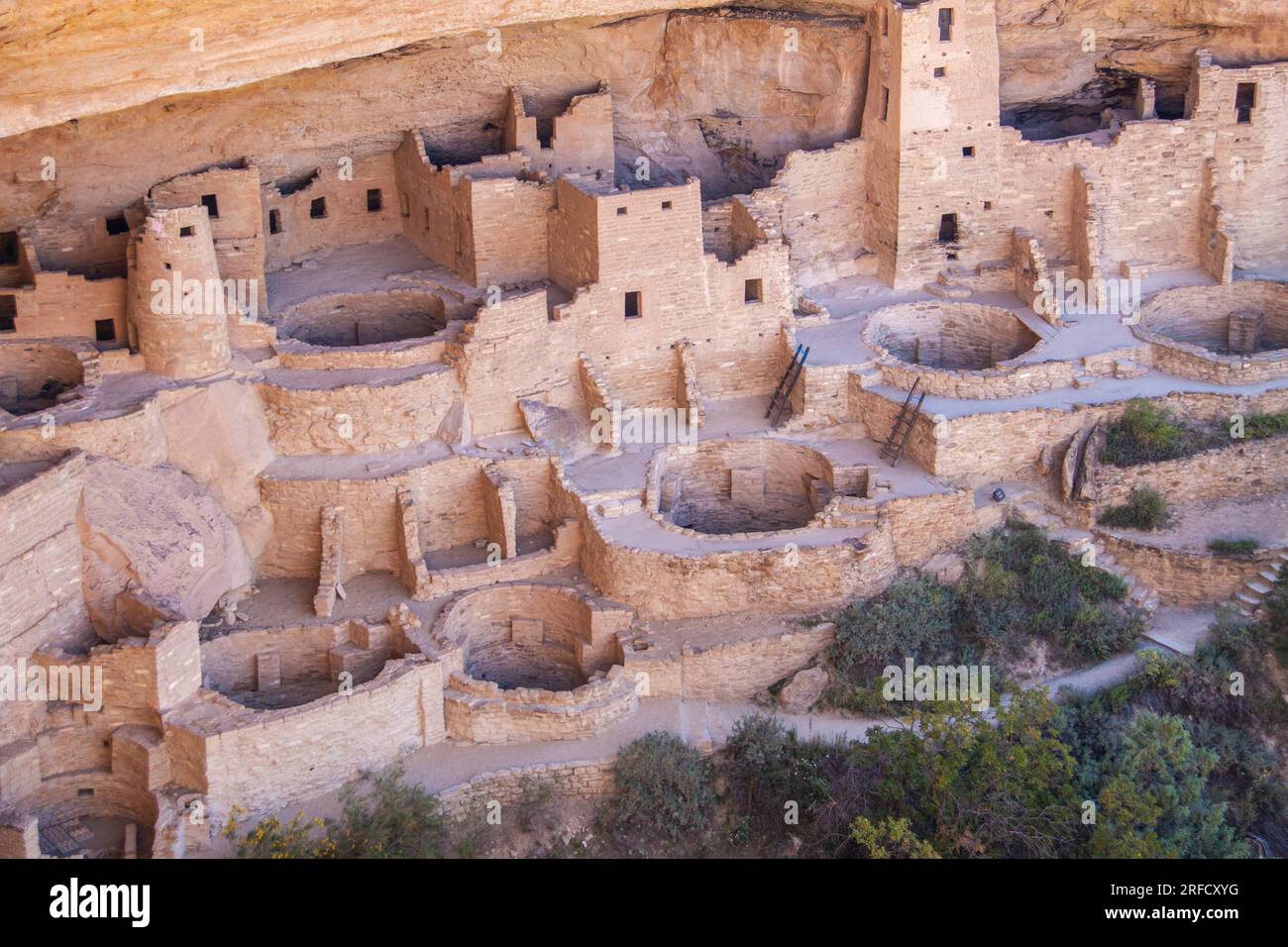 Ancient cliff dwellings in Mesa Verde National Park in Colorado date ...