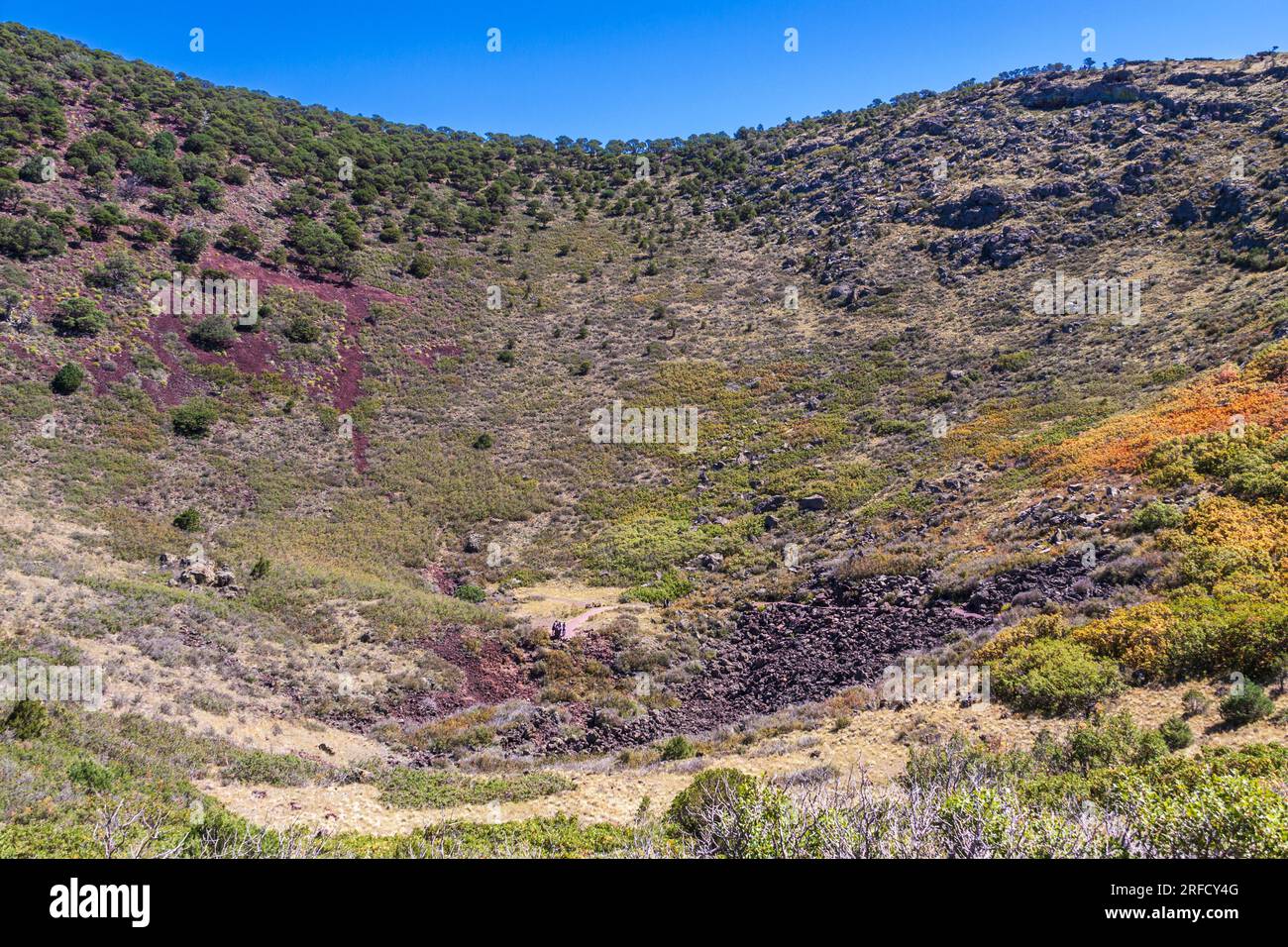 Volcanic rocks at Crater at Capulin Volcano National Monument in New ...