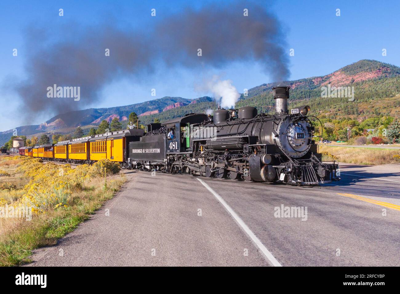The Durango and Silverton Narrow Gauge Railroad, with coal-fired steam ...