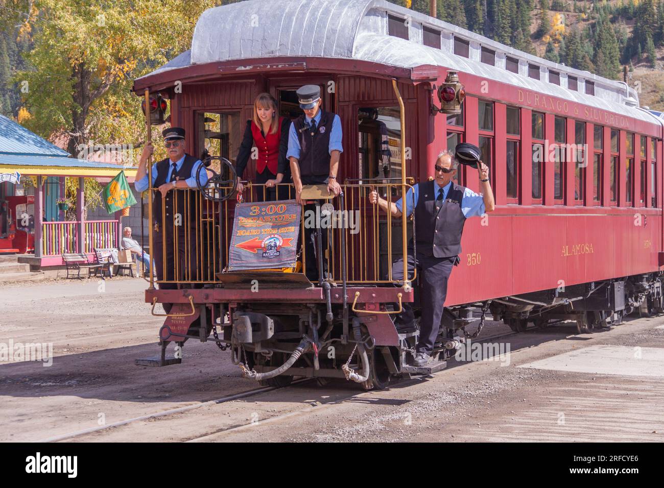 Durango and Silverton Narrow Gauge Railroad returning train ride south ...