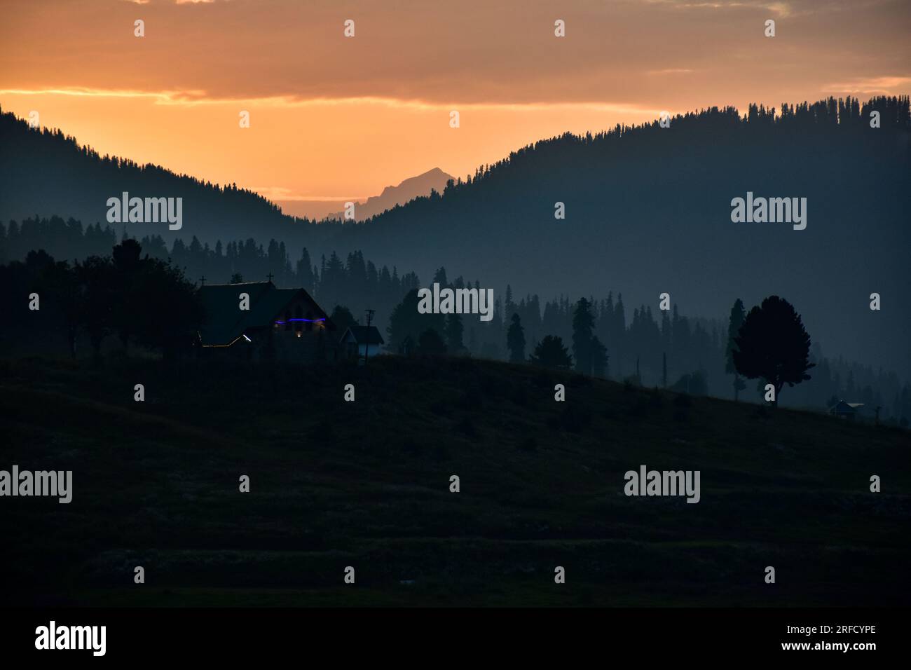 Gulmarg, India. 02nd Aug, 2023. A view of the Gulmarg hill station ...