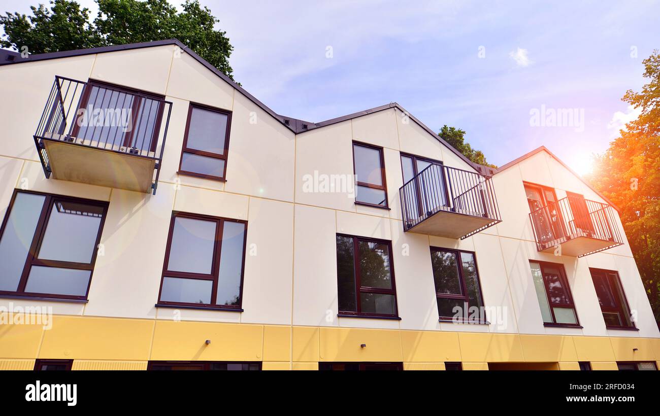 New single family houses in a new development area. Residential homes ...