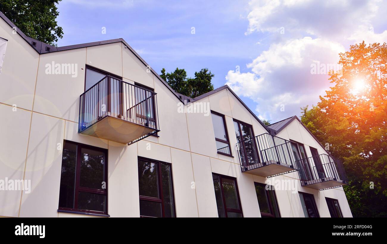 New single family houses in a new development area. Residential homes ...