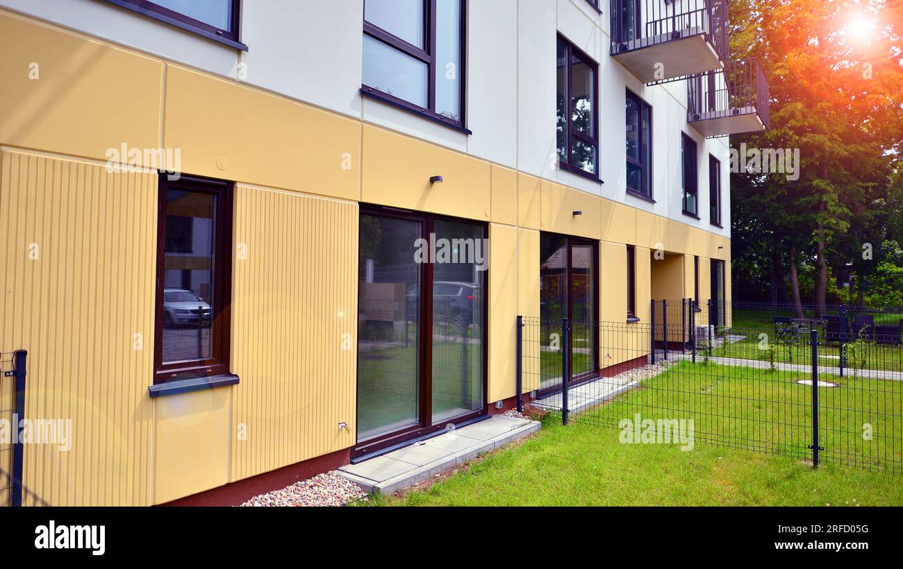 New single family houses in a new development area. Residential homes ...