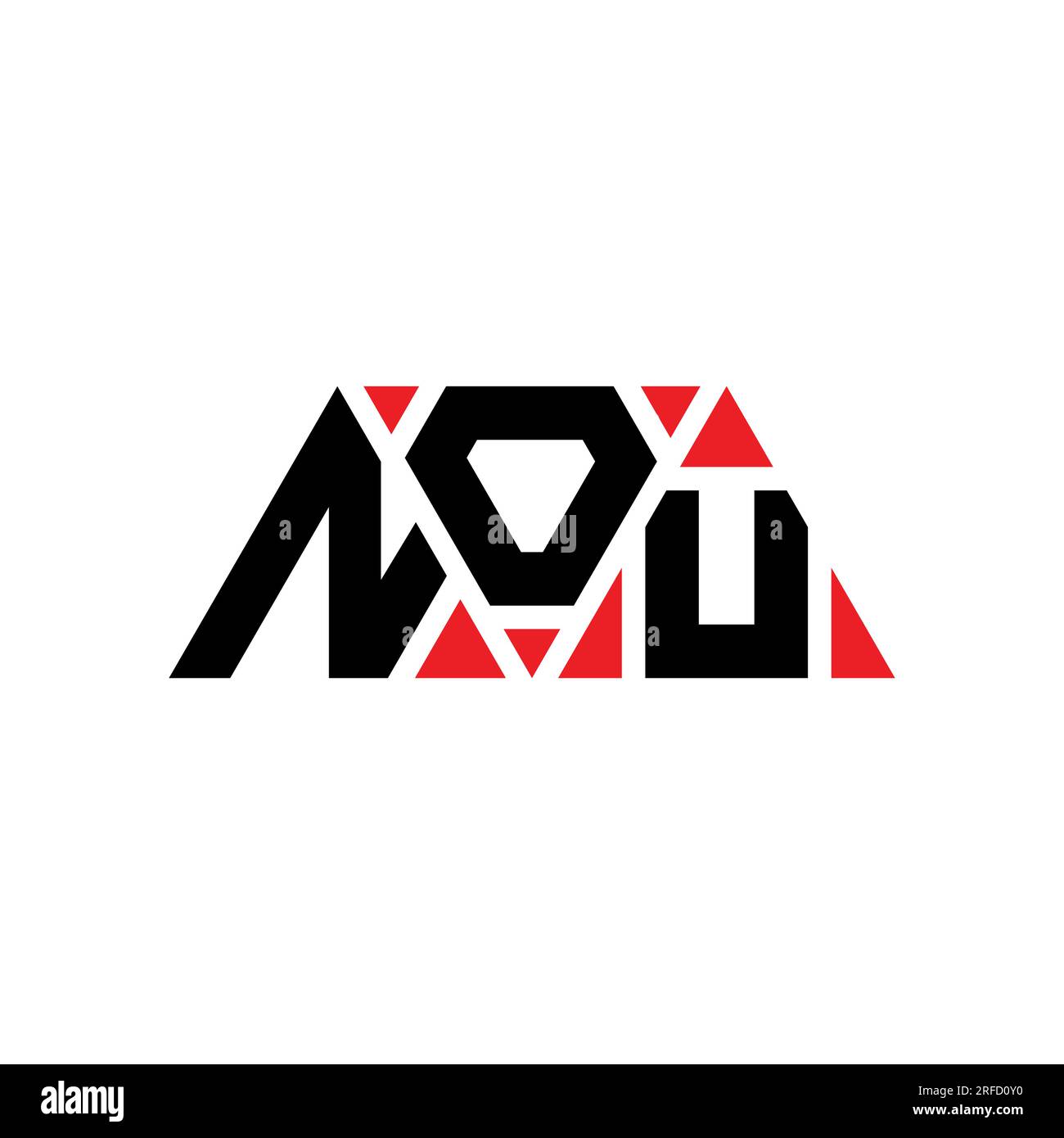 NOU triangle letter logo design with triangle shape. NOU triangle logo ...