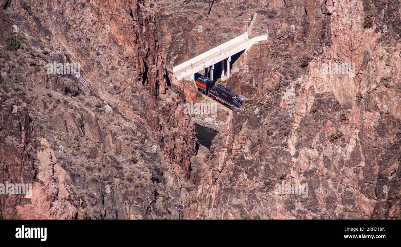 Royal Gorge Route Railroad, a heritage railroad, viewed from the Royal ...
