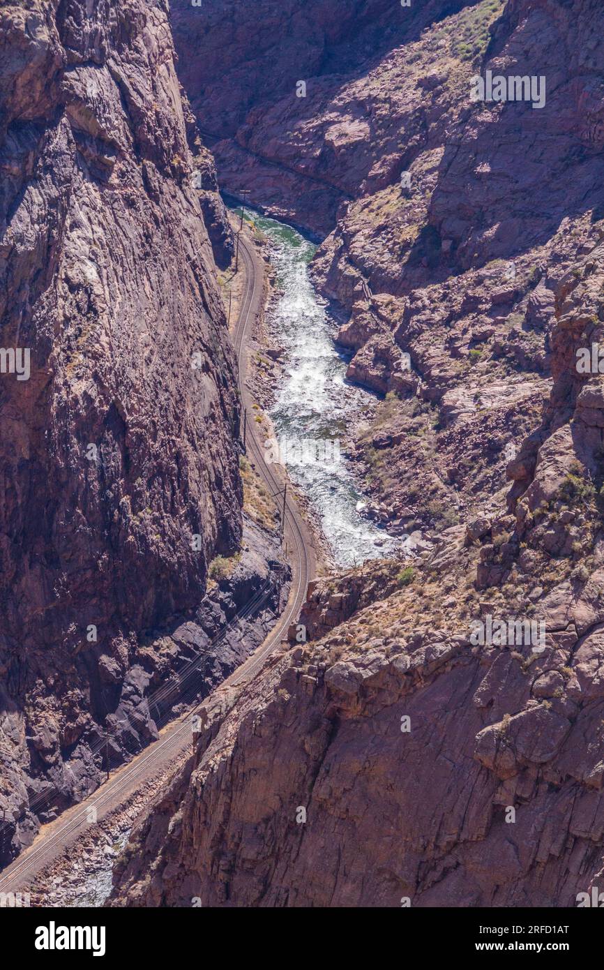 Royal Gorge Route Railroad tracks. Royal Gorge Railroad is a heritage ...