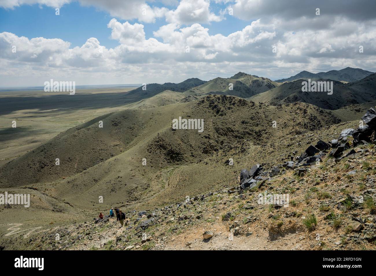 The rocky landscape at the Khavtsgait Petroglyphs dating from between ...