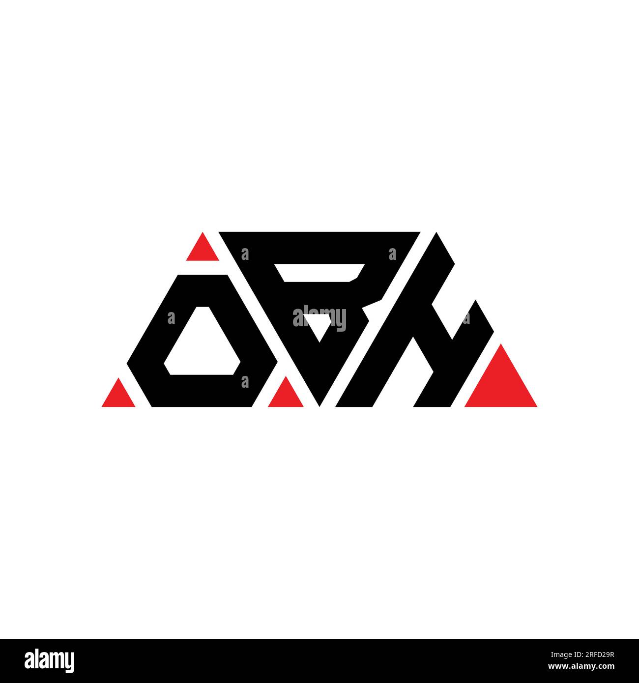 OBH triangle letter logo design with triangle shape. OBH triangle logo ...