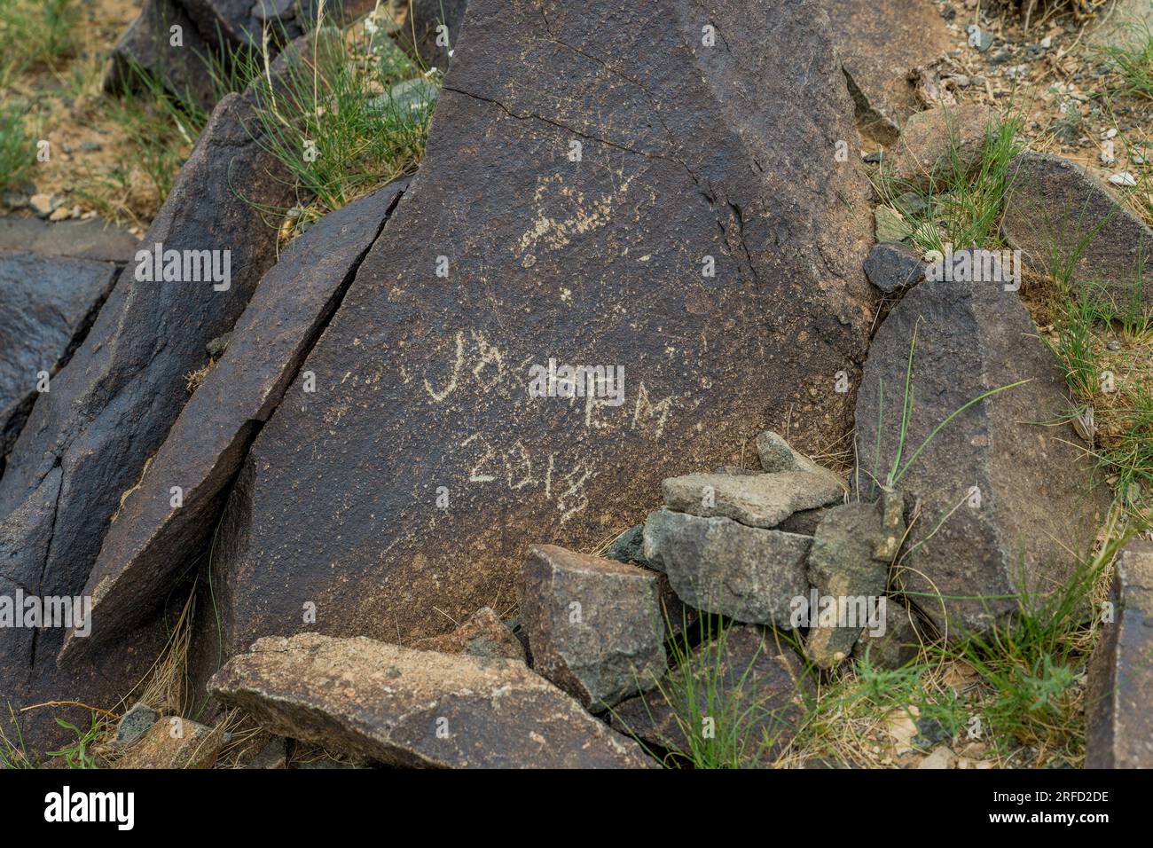 The Khavtsgait Petroglyphs dating from between 8000 BC and 3000 BC and ...