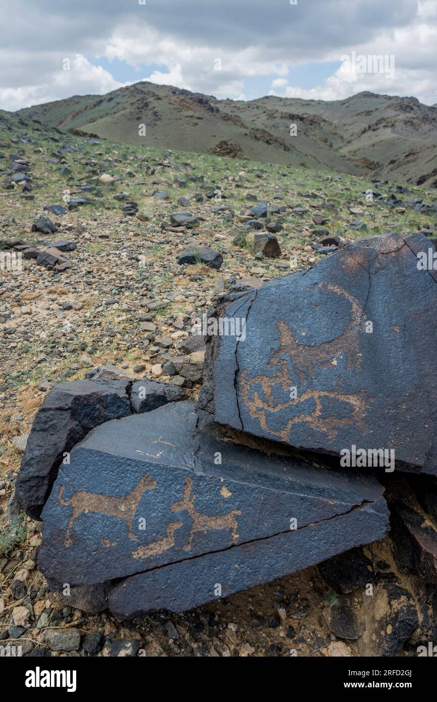 Khavtsgait petroglyphs hi-res stock photography and images - Alamy