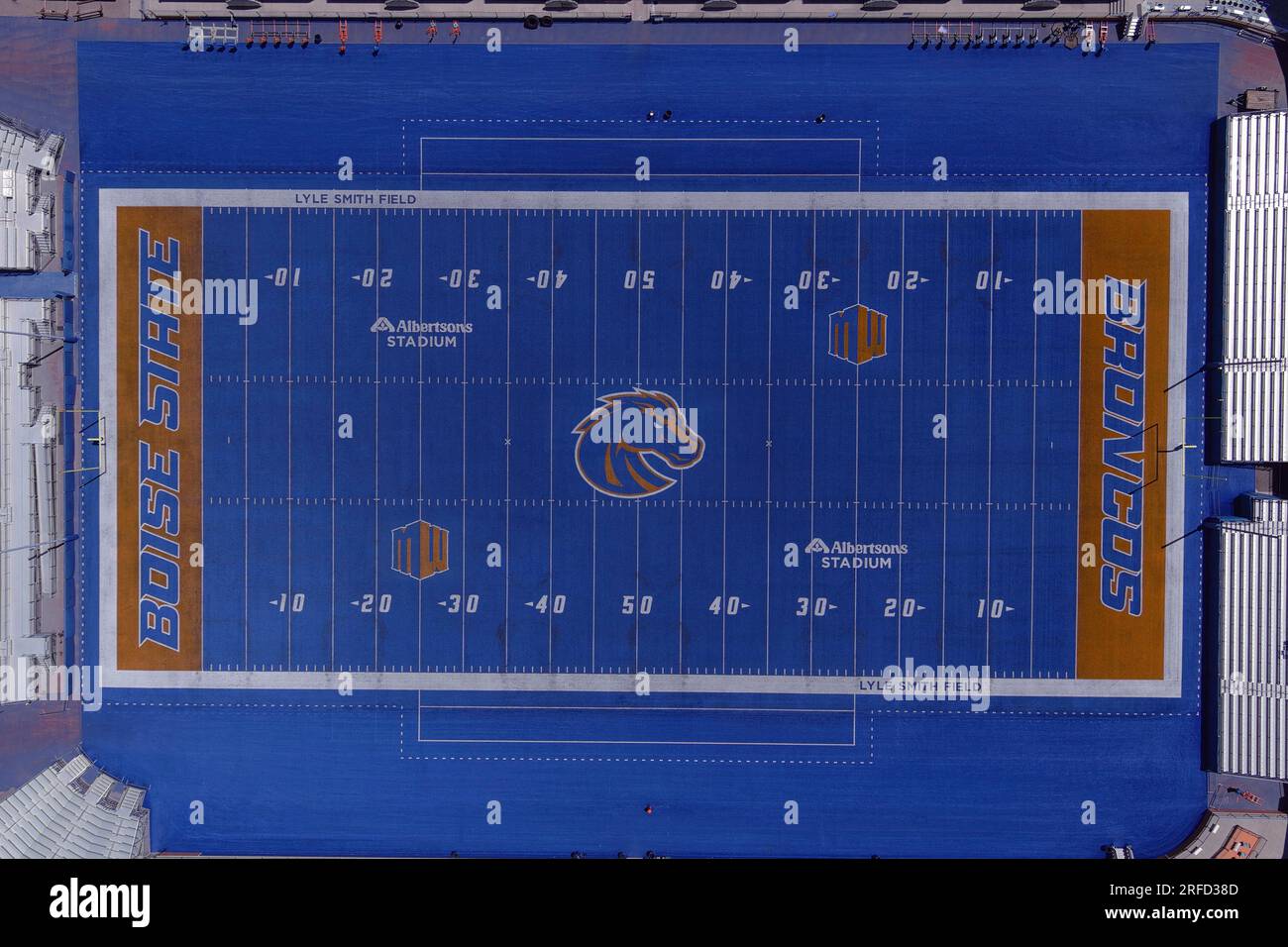 A general overall aerial view of Albertsons Stadium and Boise State ...