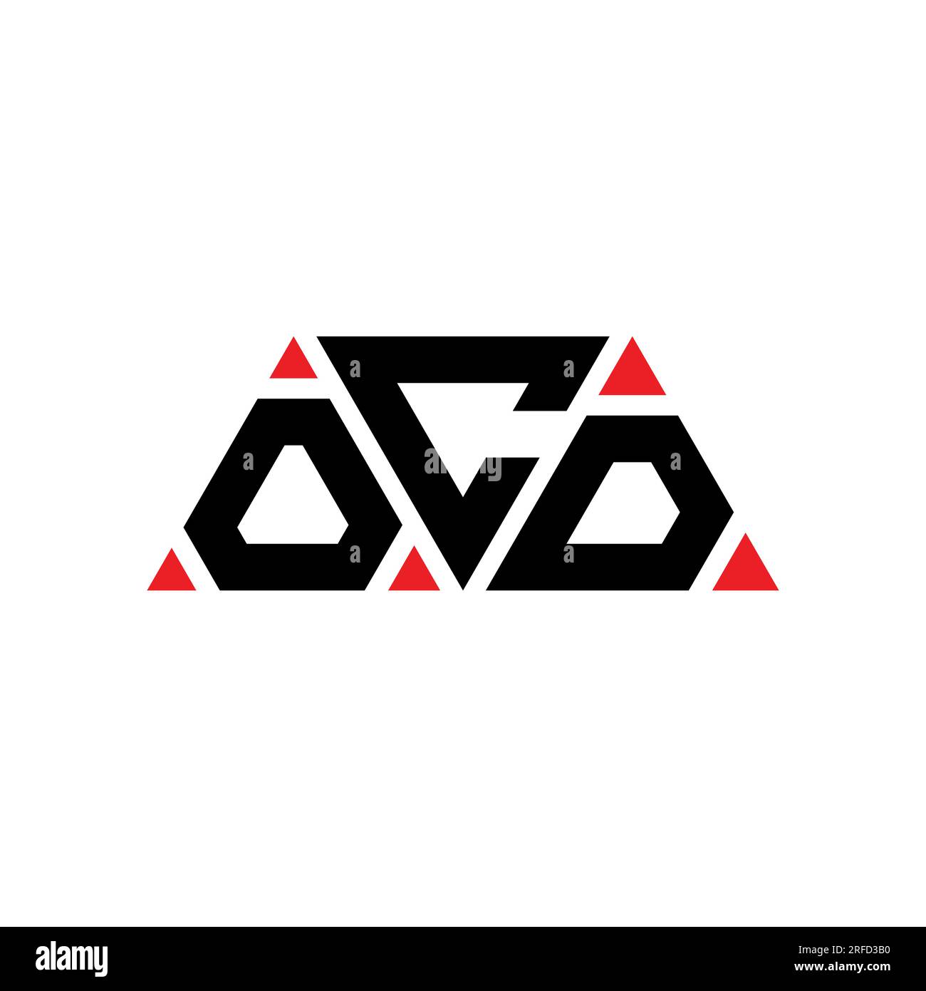 OCD triangle letter logo design with triangle shape. OCD triangle logo ...