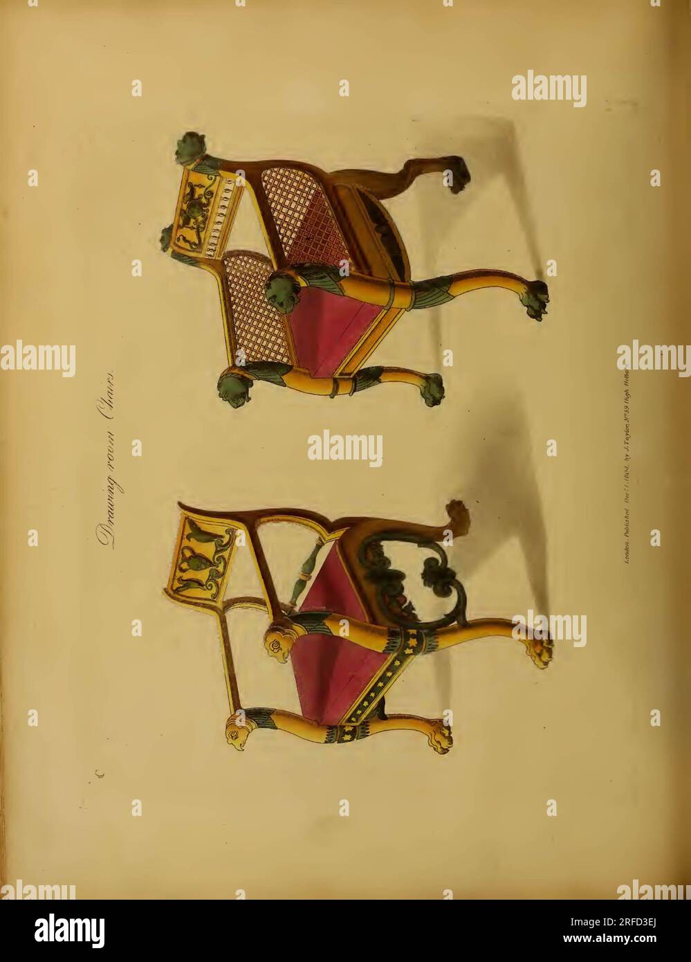 Collection of designs for household furniture and interior decoration ...