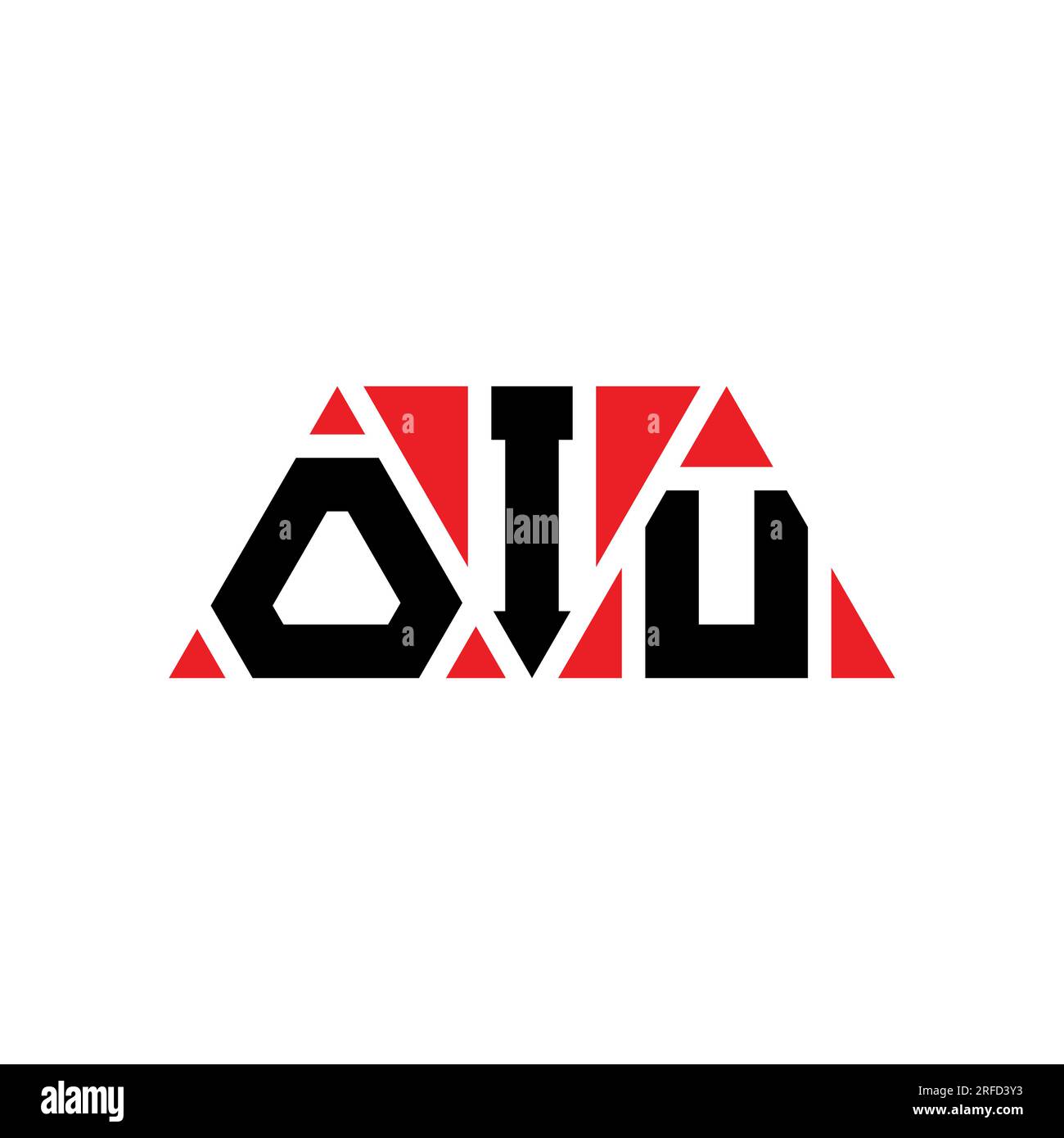 OIU triangle letter logo design with triangle shape. OIU triangle logo ...