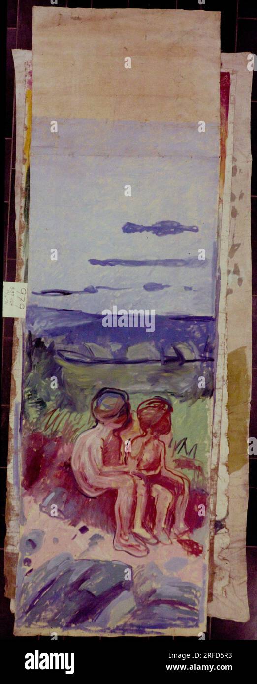 Alma Mater: Two Seated Children 1910s by Edvard Munch Stock Photo - Alamy