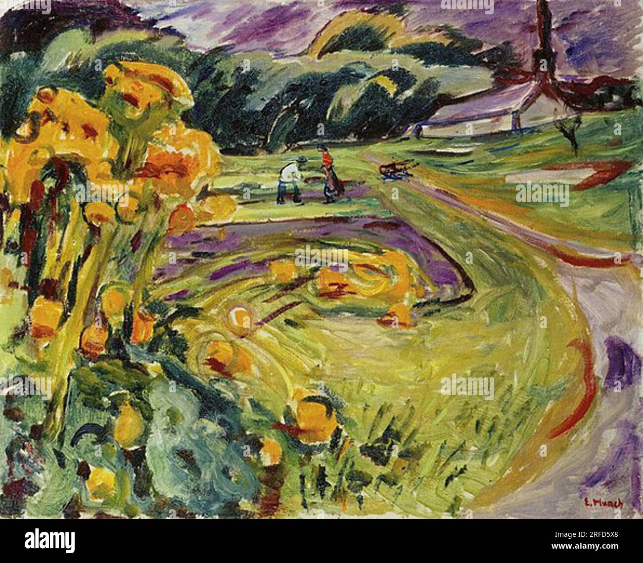 Autumn by the Greenhouse from 1923 until 1925 by Edvard Munch Stock ...