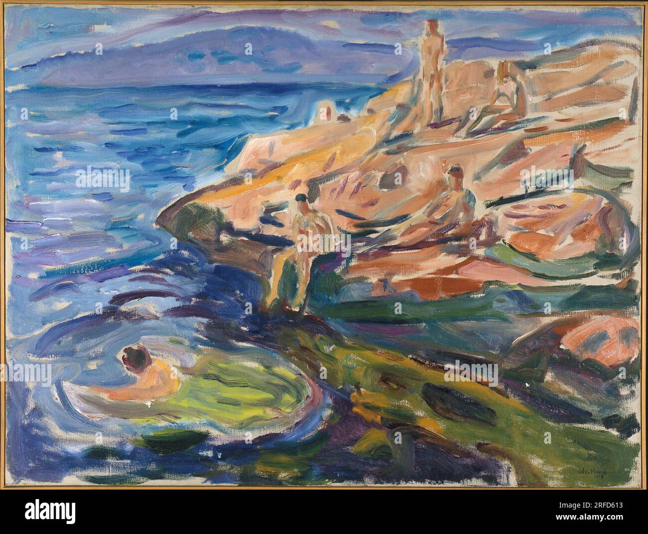 Bathing men on rocks hi-res stock photography and images - Alamy
