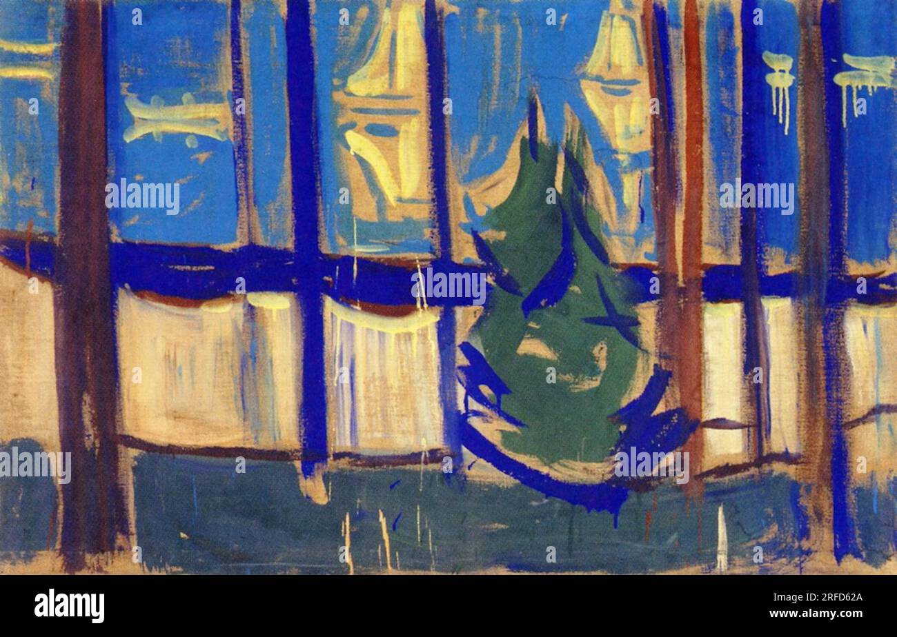 Beach Landscape with Trees and Boats 1905—1906 by Edvard Munch Stock ...