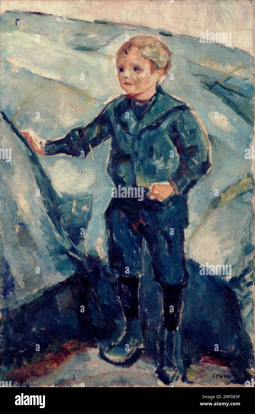 Boy In Blue circa 1900 by Edvard Munch Stock Photo - Alamy