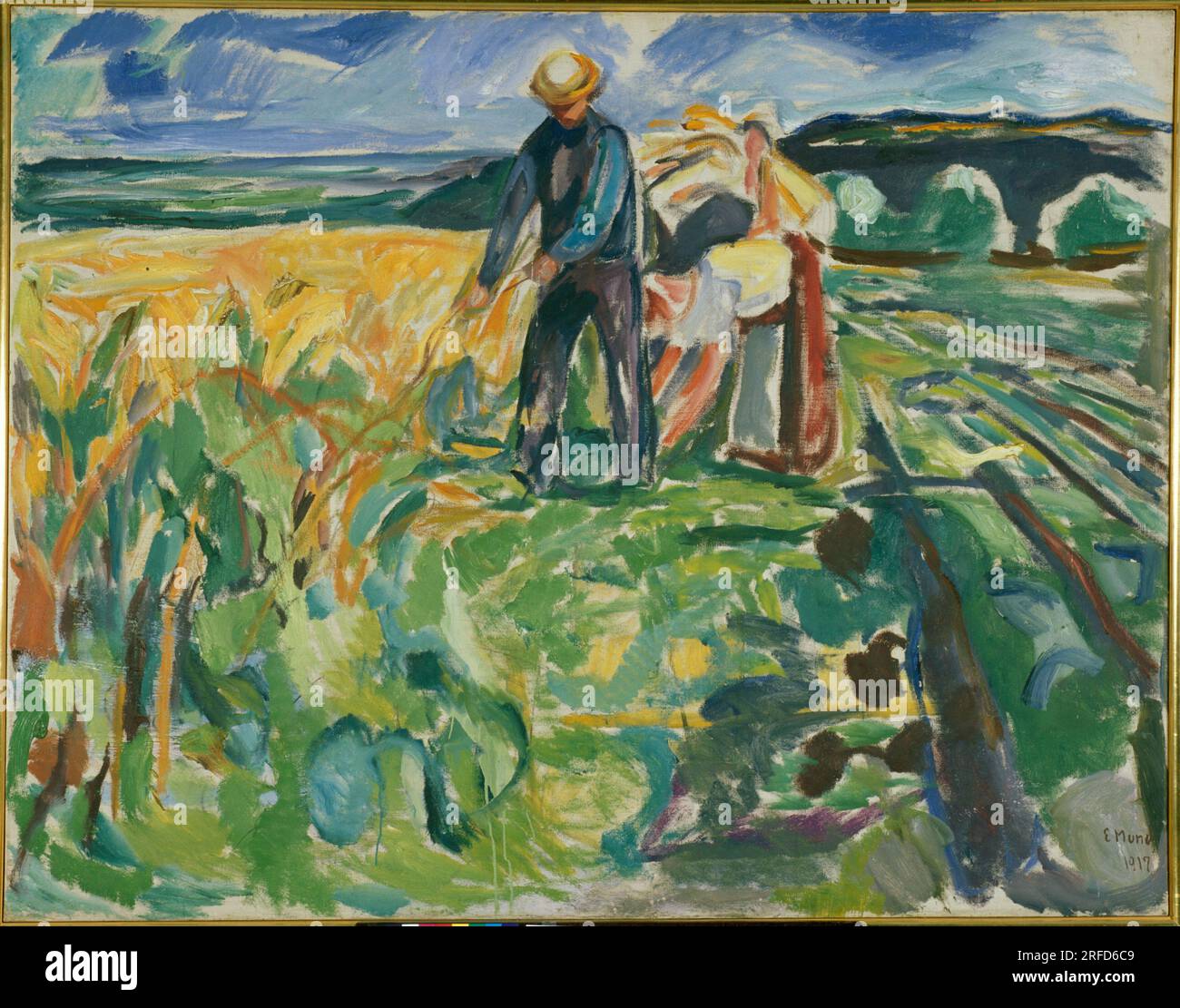 Cutting the Corn 1917 by Edvard Munch Stock Photo - Alamy