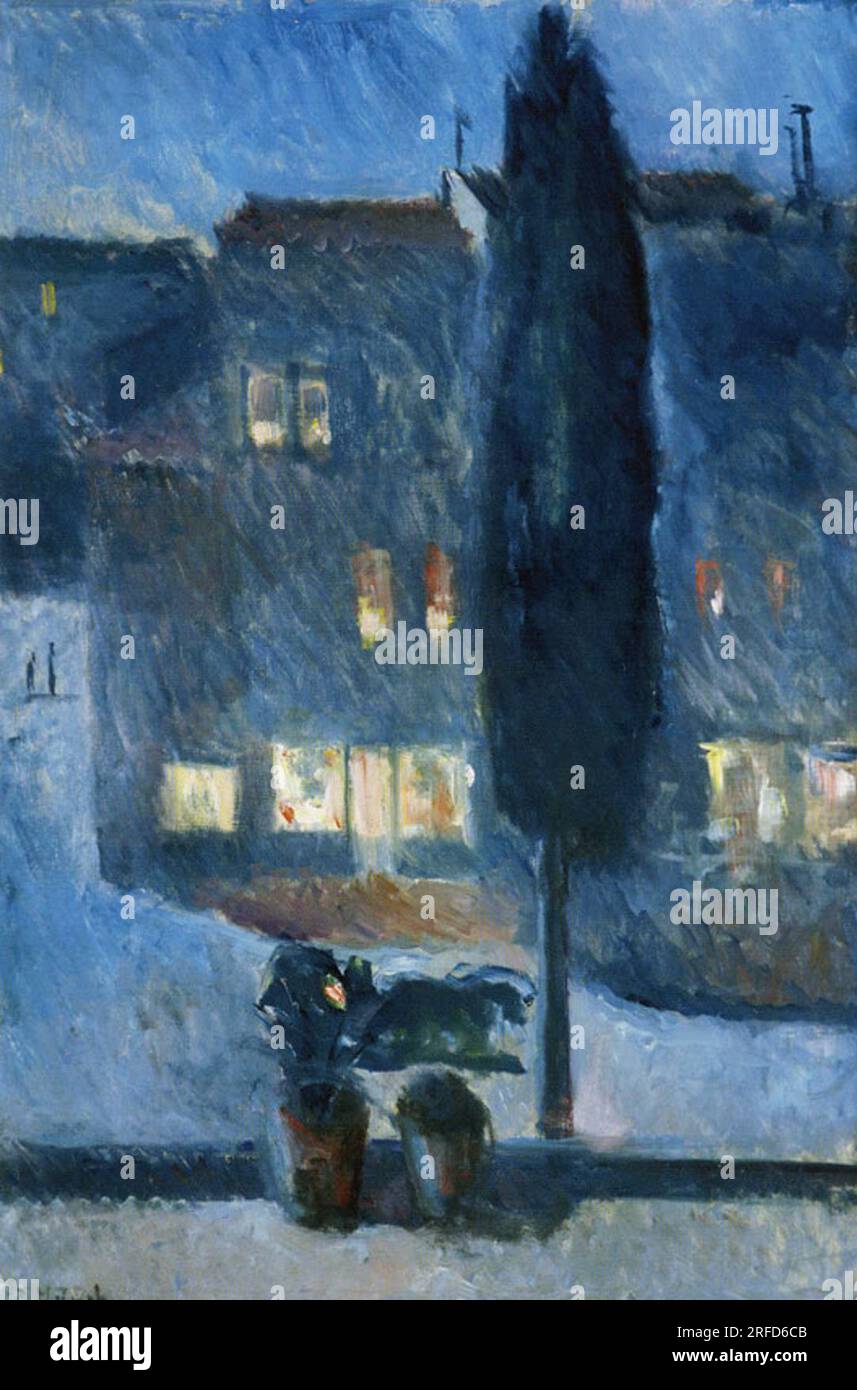 Cypress in Moonlight 1892 by Edvard Munch Stock Photo - Alamy